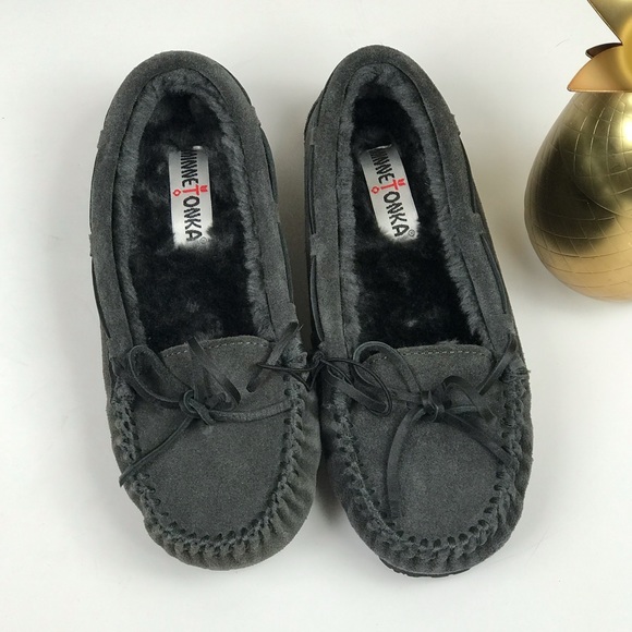 Minnetonka | Shoes | Nwt Minnetonka Cally Slip On Moccasin Faux Fur ...